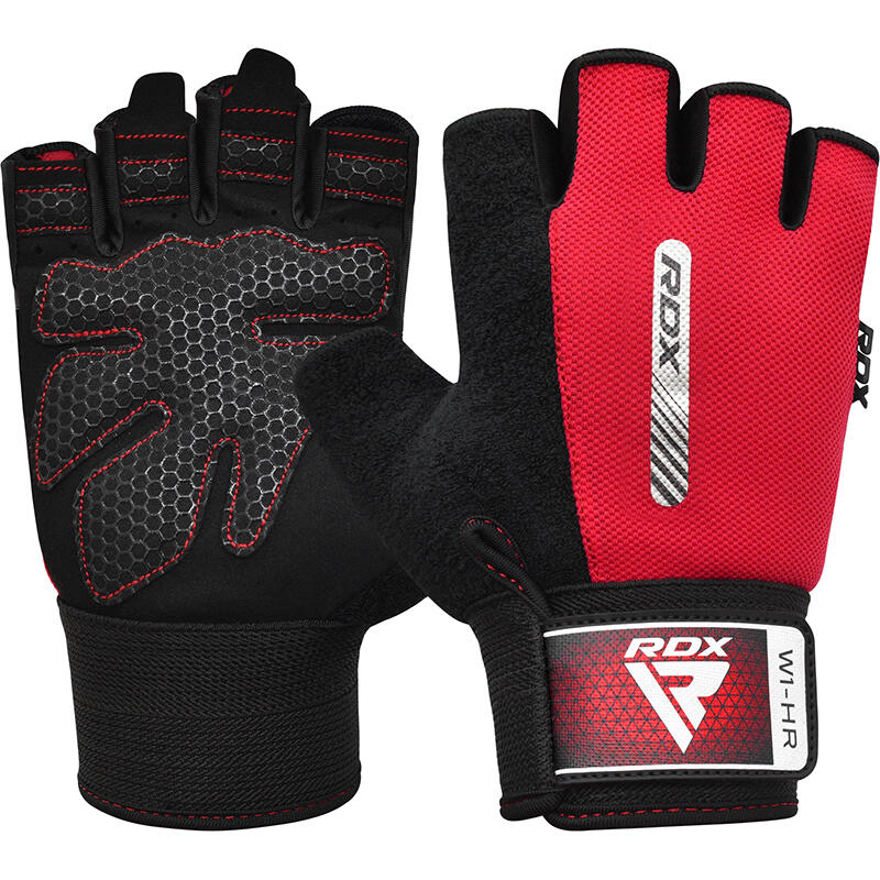 Gants Fitness W1 - Avec bouts de doigts ouverts - Rouge - M RDX SPORTS ...