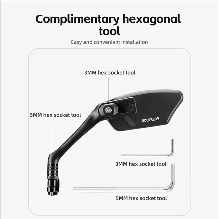ROCKBROS - Oglindă retrovizoare biciclete rotire 360°, dreapta, negru ...