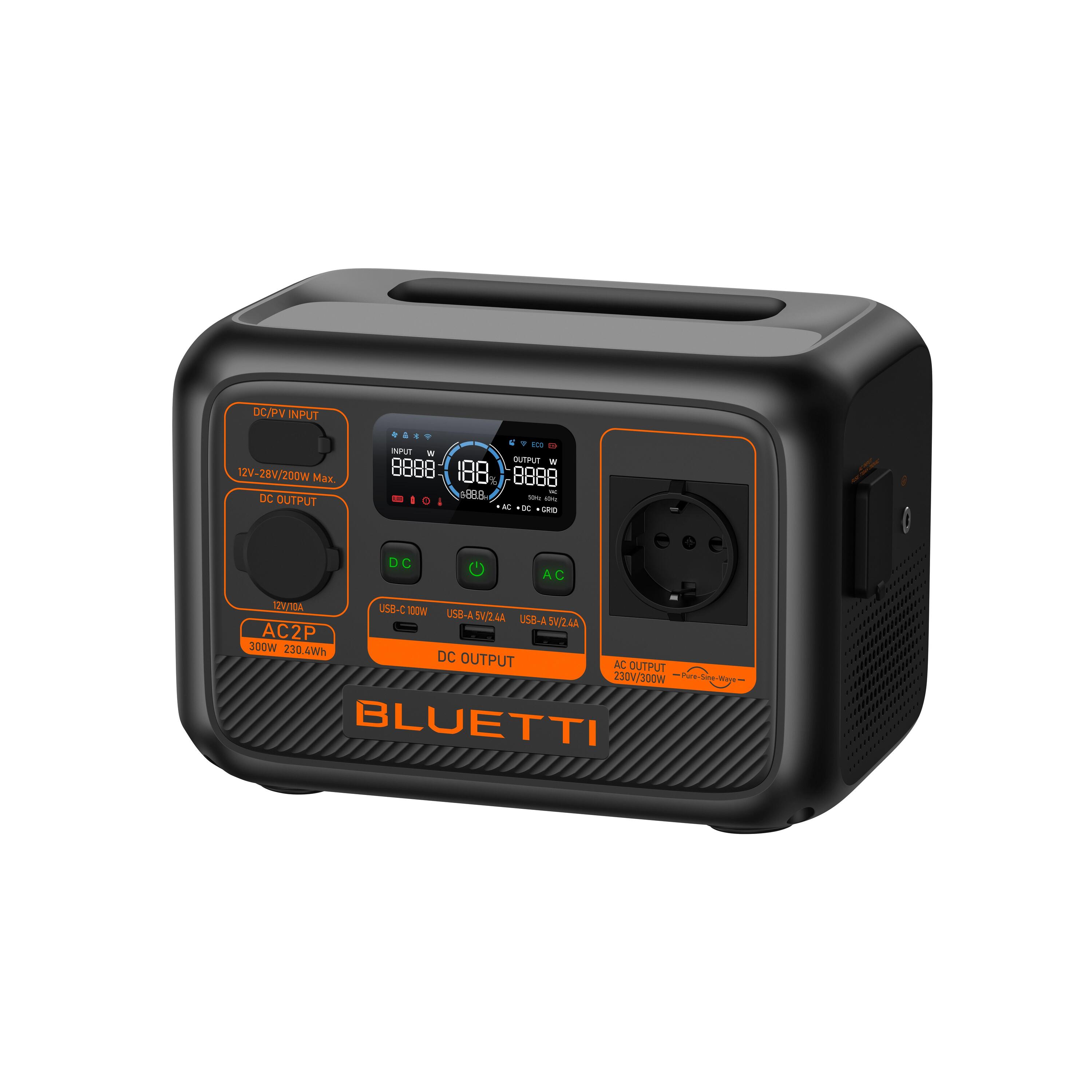 BLUETTI AC2P Portable Power Station 230.4Wh Compact Orange 3.6kg ...