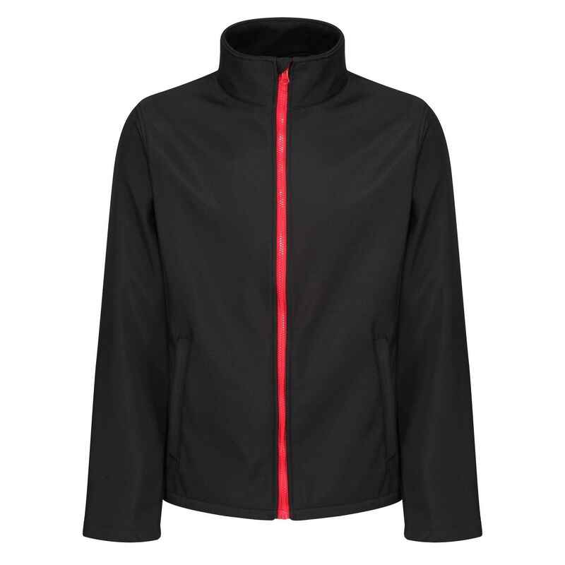 Mens Ablaze Printable Soft Shell Jacket (Black/Classic Red) - Decathlon