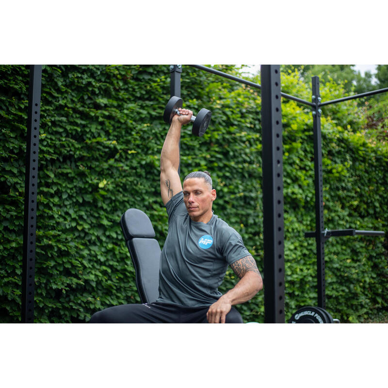 Haltère rond - Caoutchouc - Par pièce - 12 kg MUSCLE POWER | Decathlon
