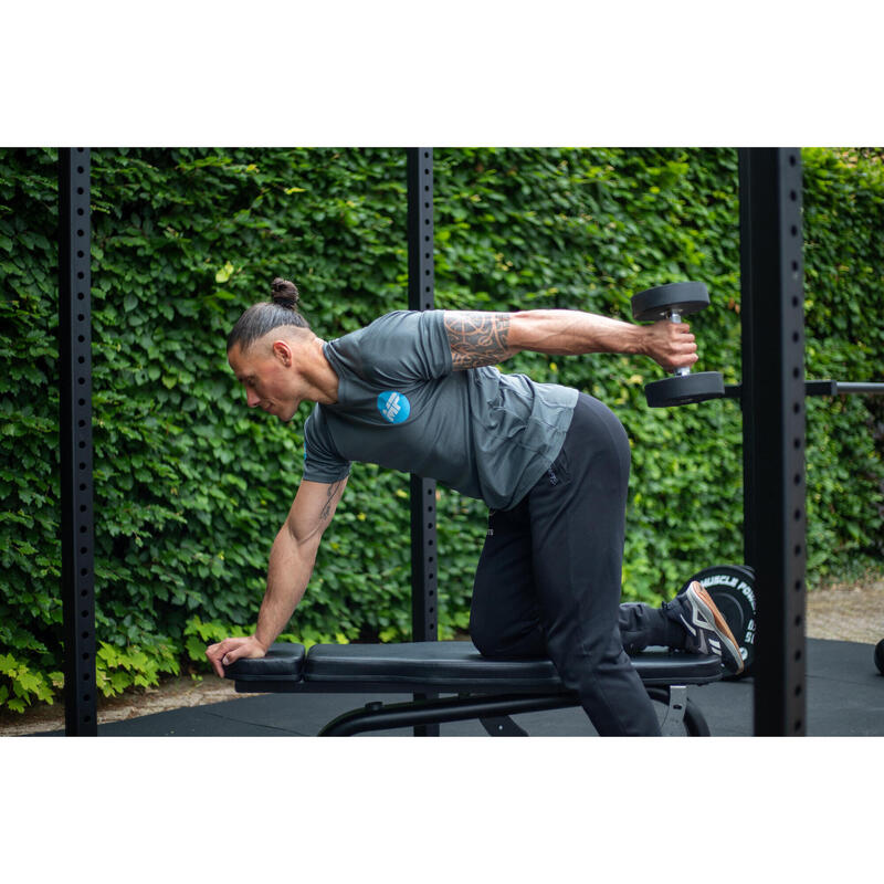 Haltère rond - Caoutchouc - Par pièce - 12 kg MUSCLE POWER | Decathlon