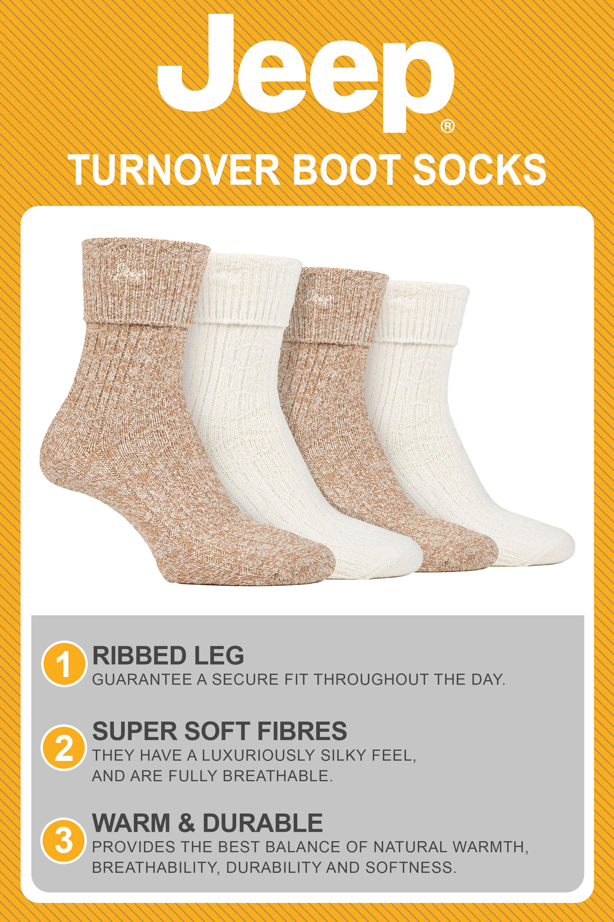 Ladies 4 Pack Super Soft Walking Boot Socks | Outdoor Socks for Hiking ...