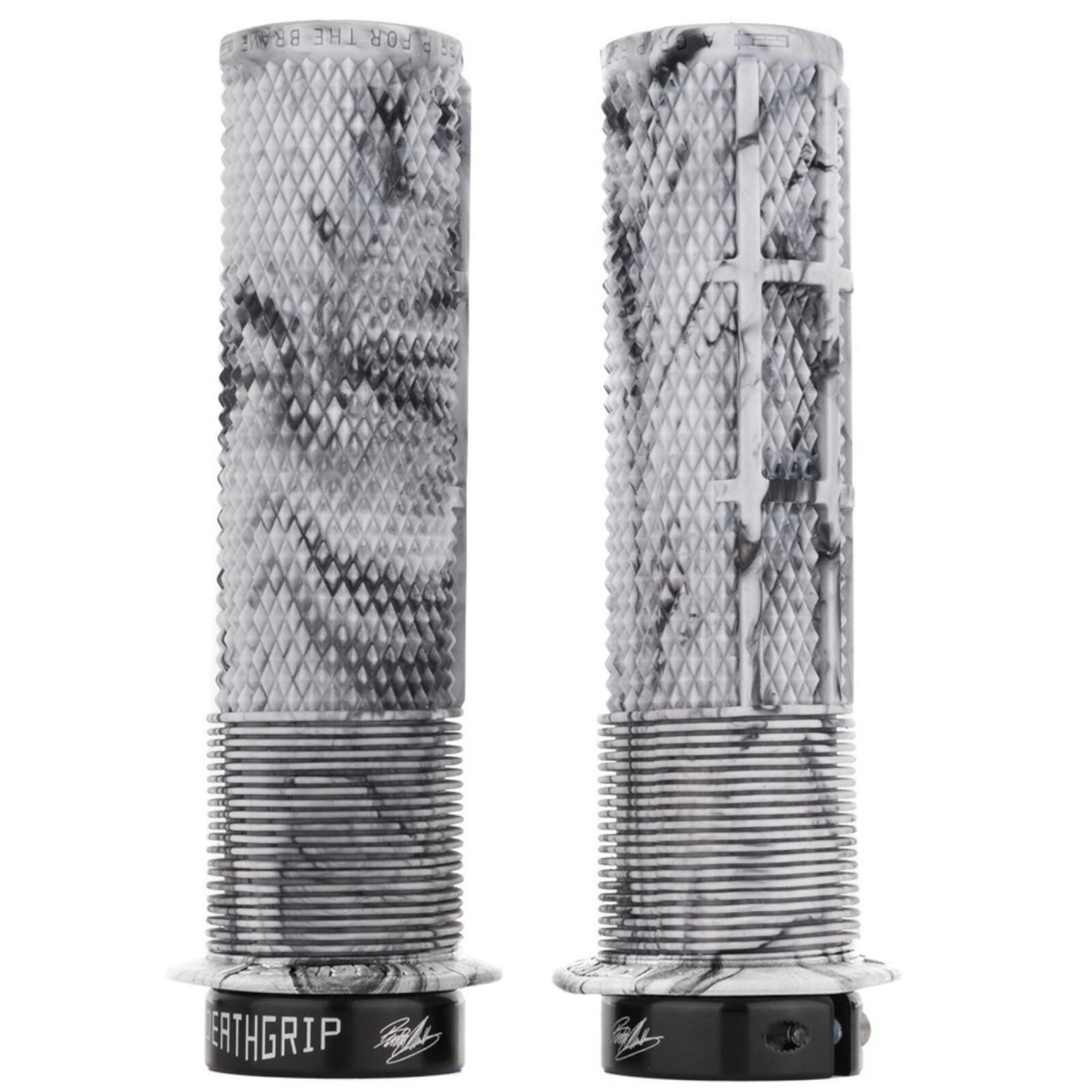 DMR Deathgrip Bike Handle Bar Grips Lock On - Thick Camo Green Flanged ...