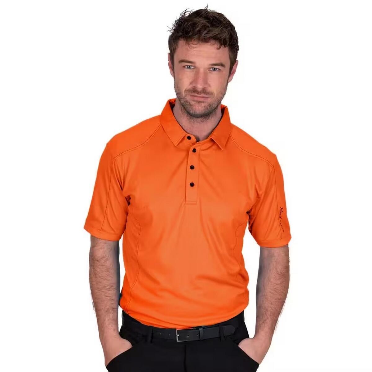 Mens Topstitched Golf Polo Shirt (Burnt Orange) ISLAND GREEN | Decathlon