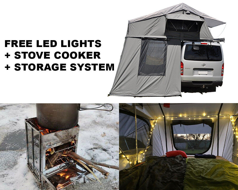 Extended Ventura Deluxe 1.4 Roof Top Tent + Annex + Stove Cooker ...