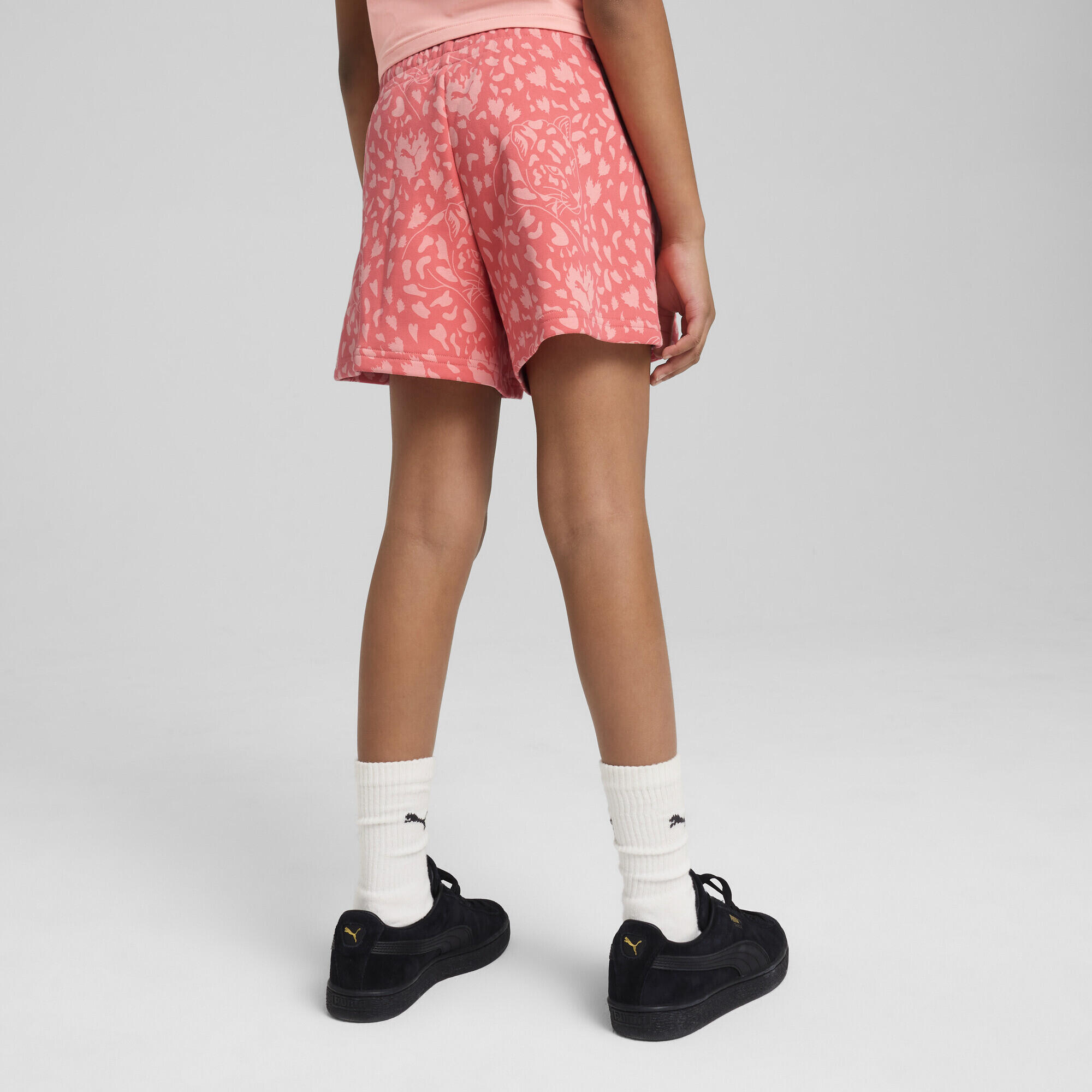 Flaming Love short met hoge taille voor jongeren PUMA Peach Frost Red ...