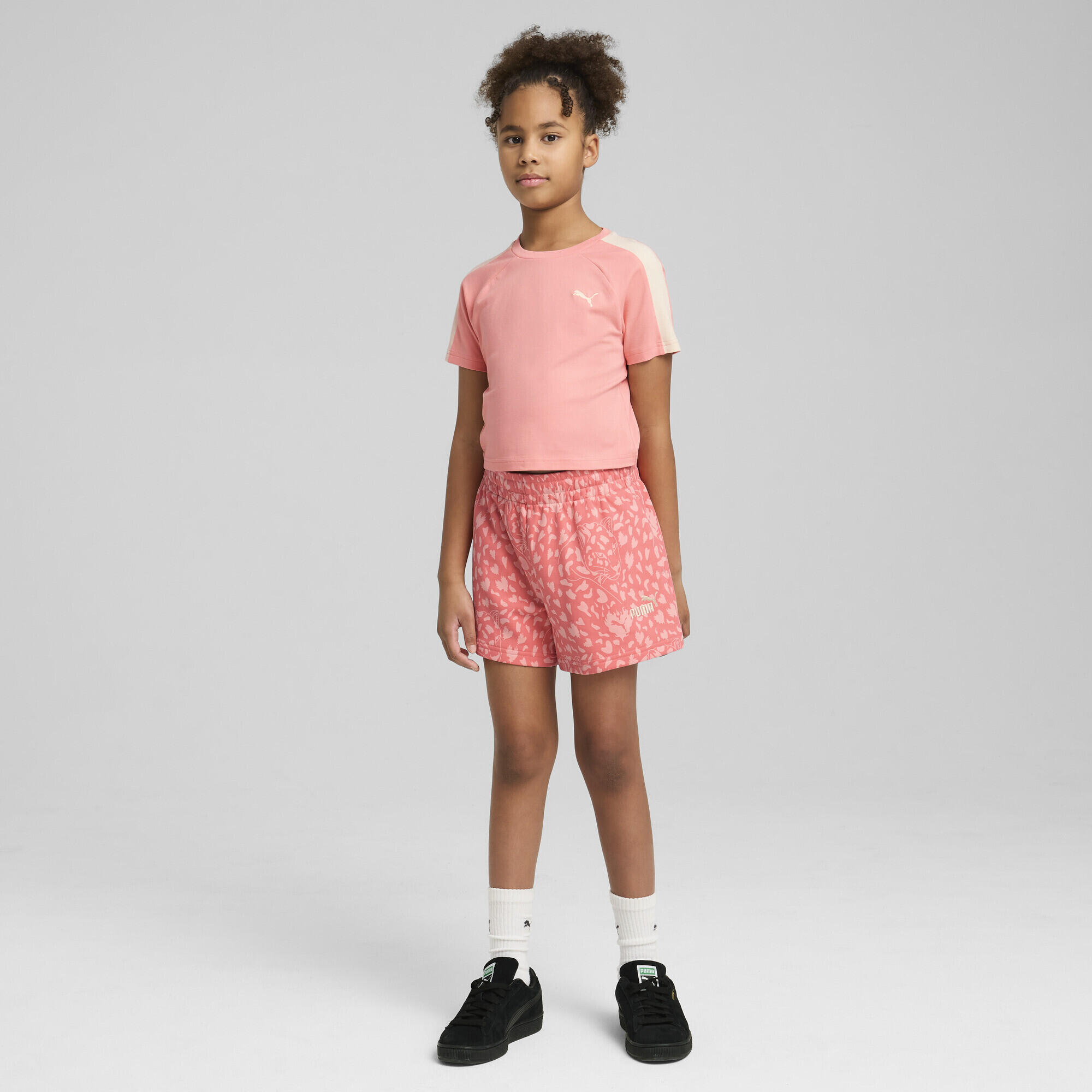 Flaming Love short met hoge taille voor jongeren PUMA Peach Frost Red ...