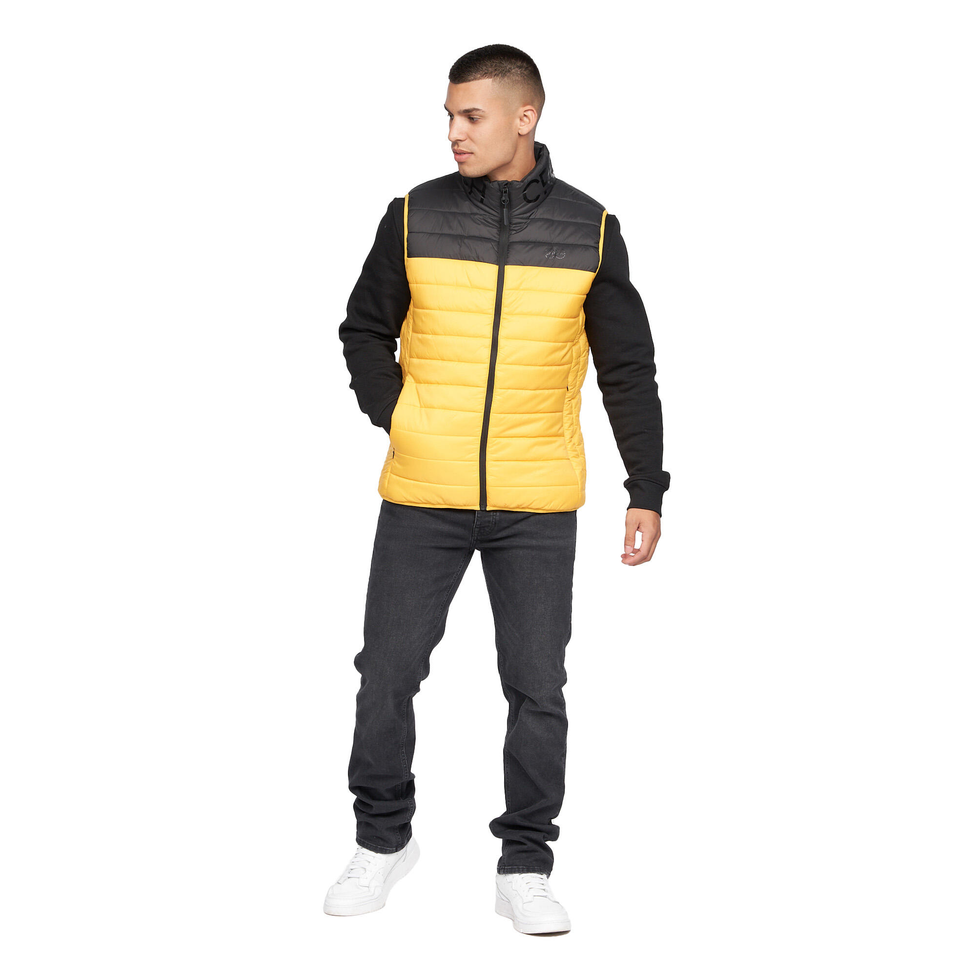 Mens Presnell HighNeck Gilet (Yellow) CROSSHATCH | Decathlon