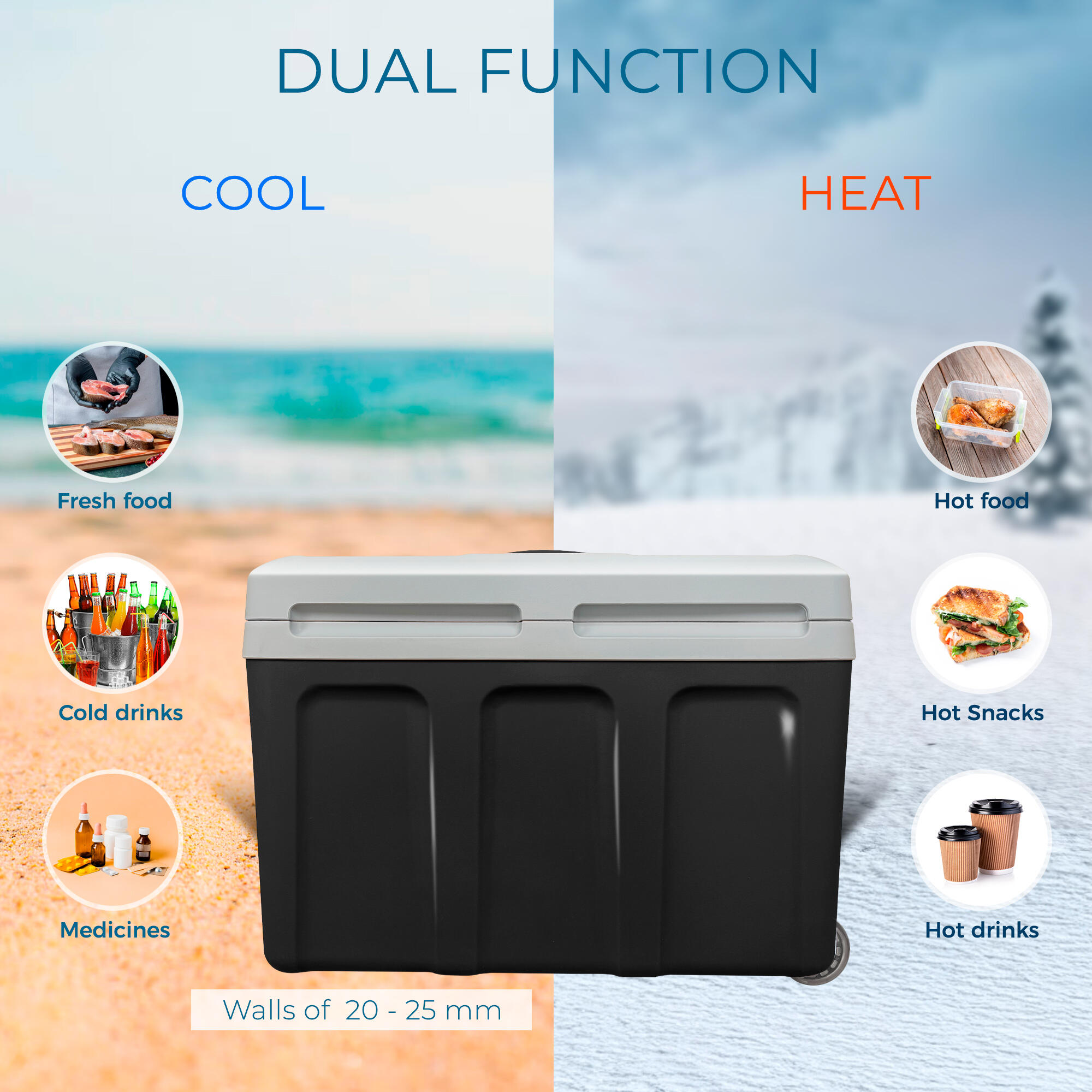 Elektrische Koelbox Draagbare 40L voor Camping en Auto 12V/220V Campers briebe BRIEBE | Decathlon