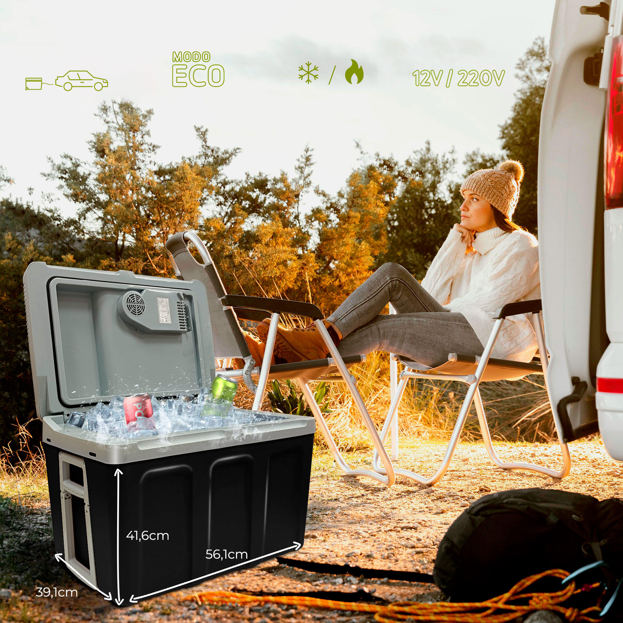 Elektrische Koelbox Draagbare 40L voor Camping en Auto 12V/220V Campers briebe BRIEBE | Decathlon