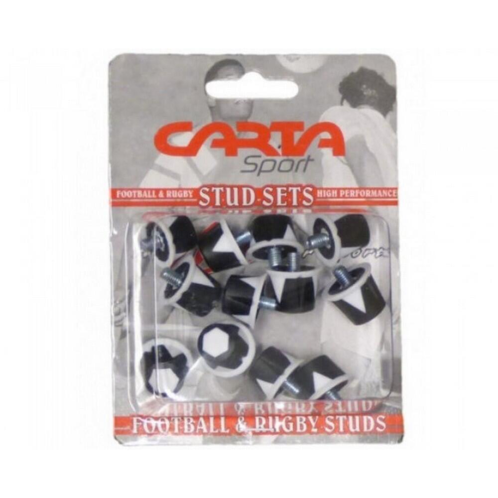 Nylon Football Studs Set (Pack of 12) (Black/White) | Decathlon