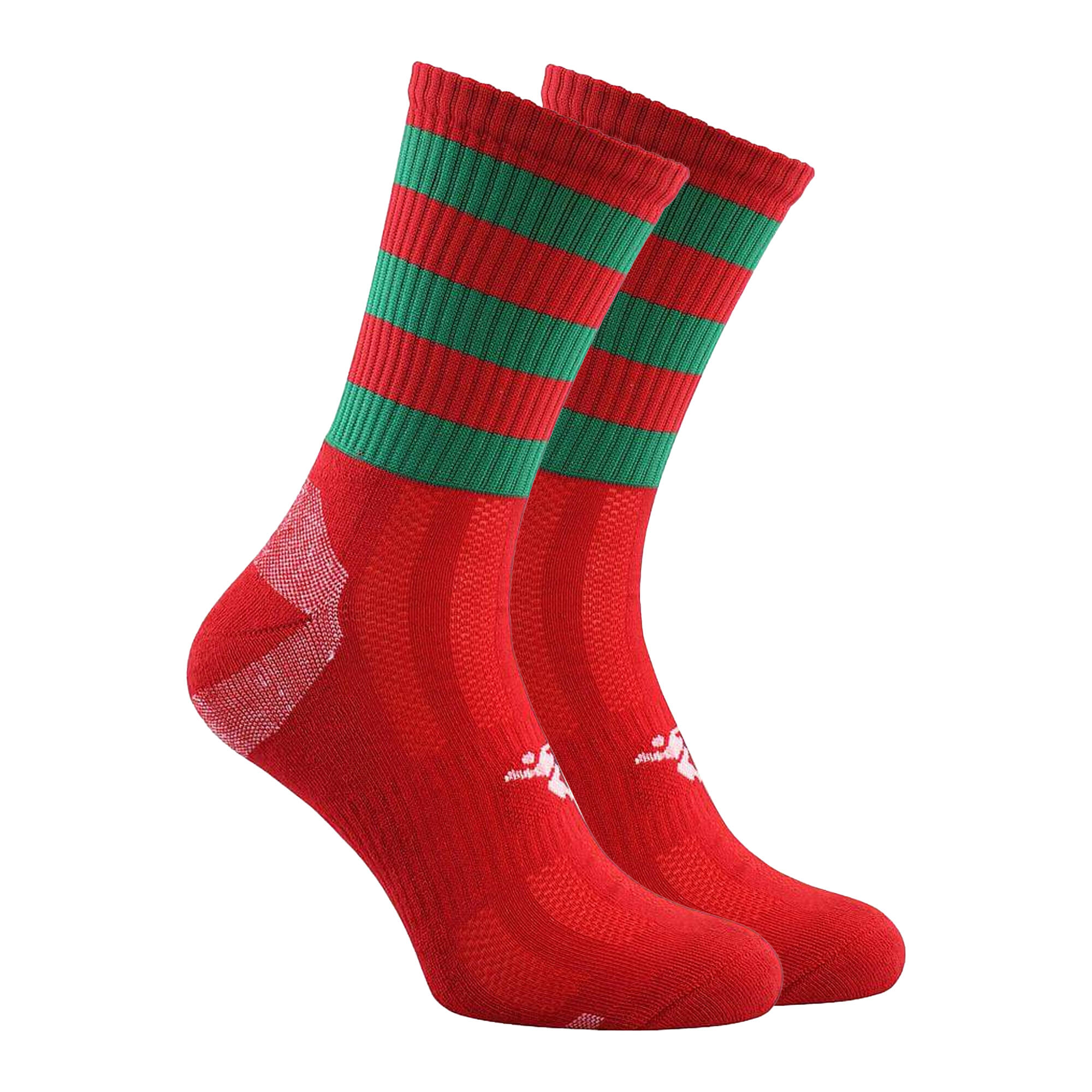 Childrens/Kids Pro Hooped Gaelic Mid Socks (Red/Green) | Decathlon