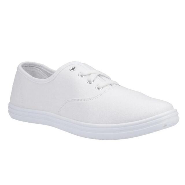 204/ASG14 LaceUp Plimsolls / Mens Trainers / Lace Plimsolls (White ...