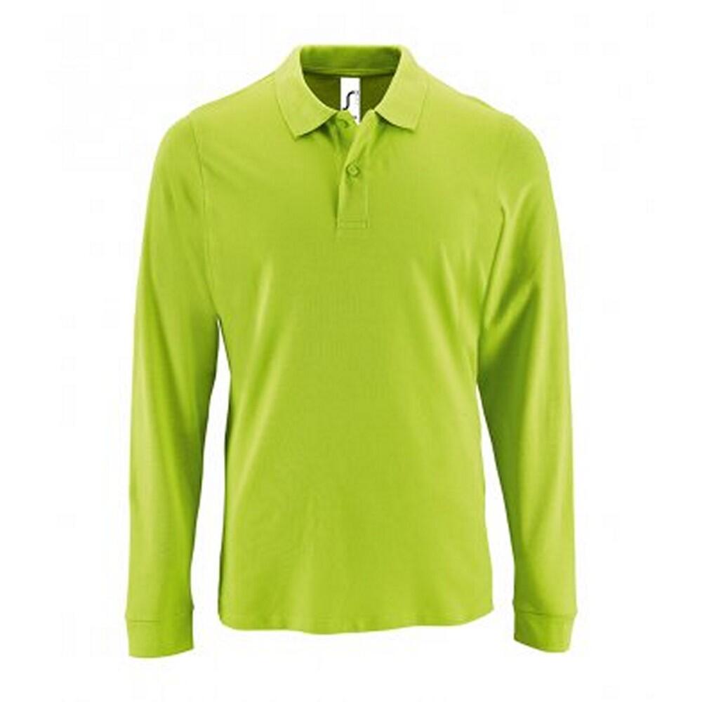 Mens Perfect Long Sleeve Pique Polo Shirt (Apple Green) SOL'S | Decathlon