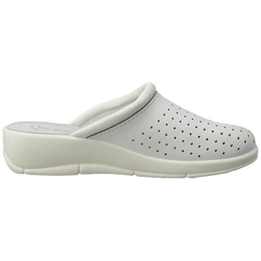 Womens/Ladies Coated Leather Clogs (White) DEK | Decathlon