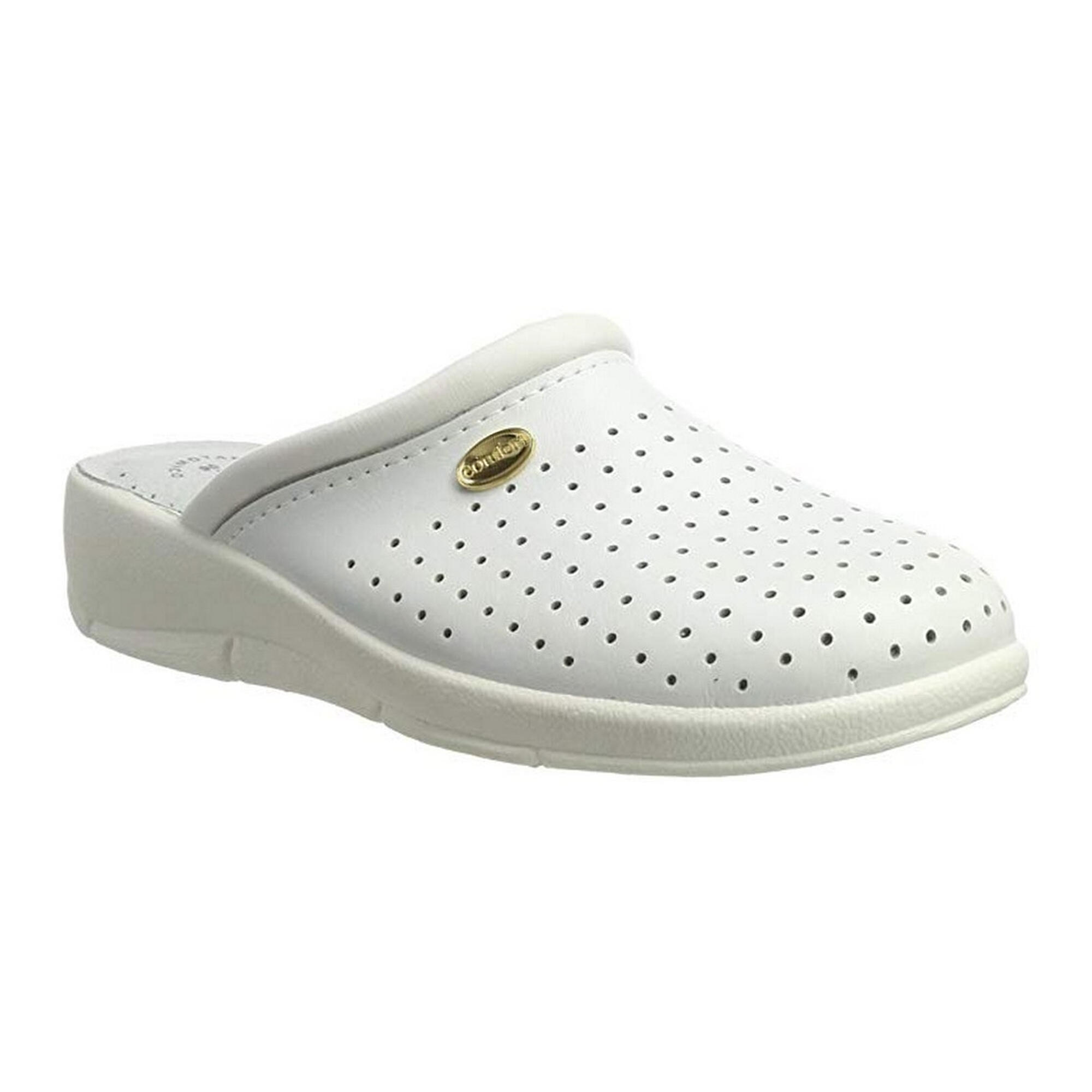 Womens/Ladies Coated Leather Clogs (White) DEK | Decathlon