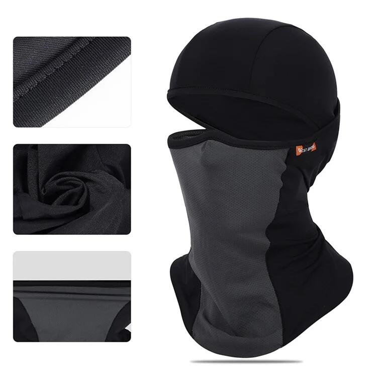 Silk Ice Mask Neck Gaiter Total Sun Protection Summer Black WEST BIKING ...