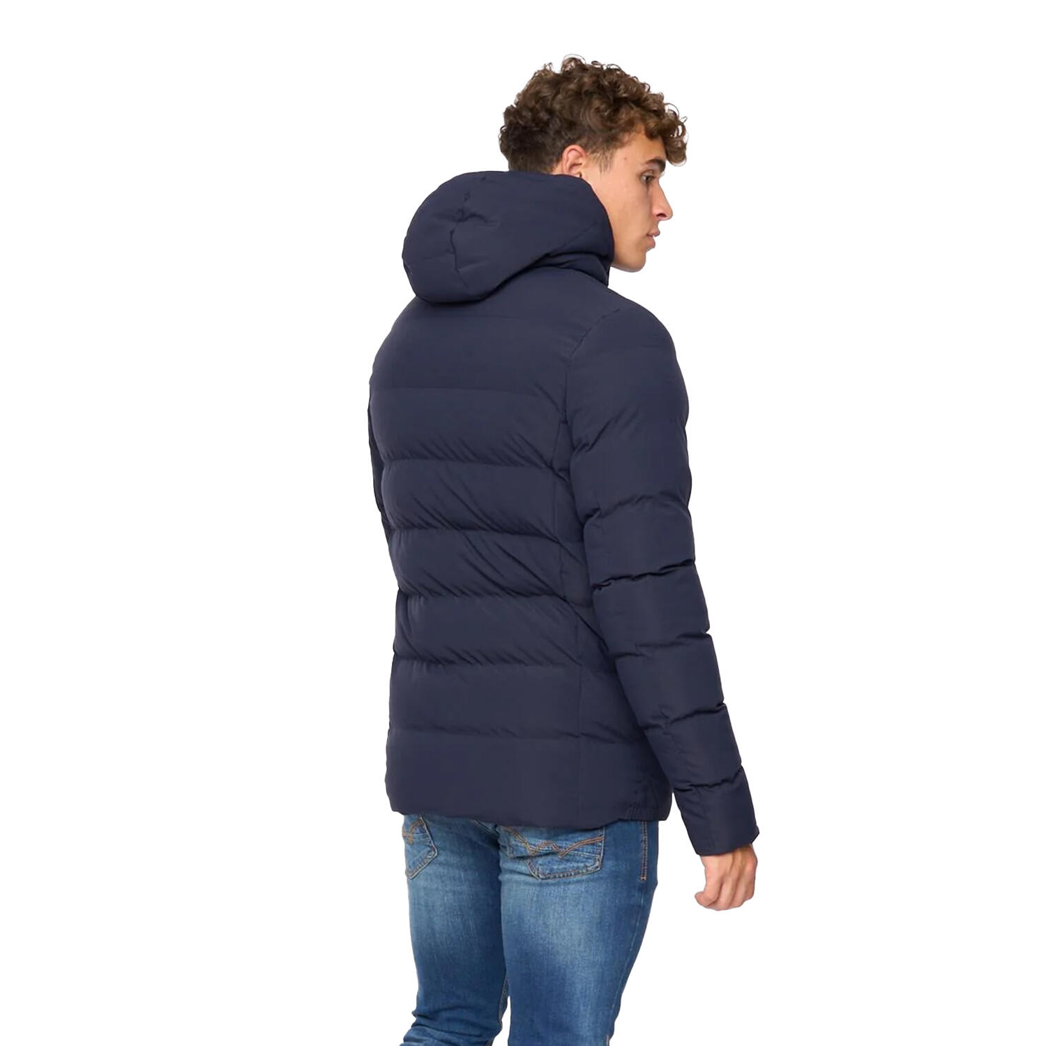 Mens Kampleys Embossed Padded Jacket (Navy) CROSSHATCH | Decathlon