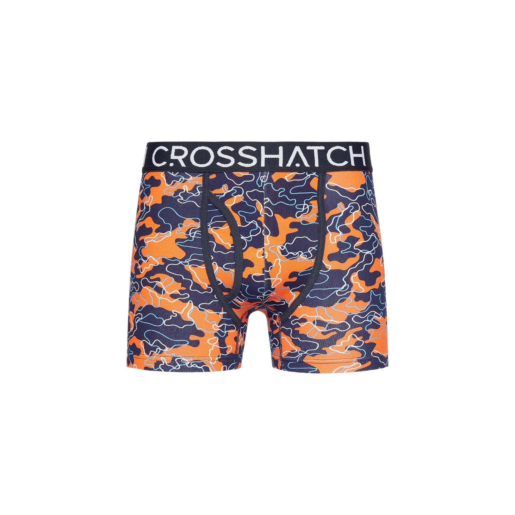 Mens Linamo MVE Open Fly Boxer Shorts (Pack of 3) (Orange) CROSSHATCH ...