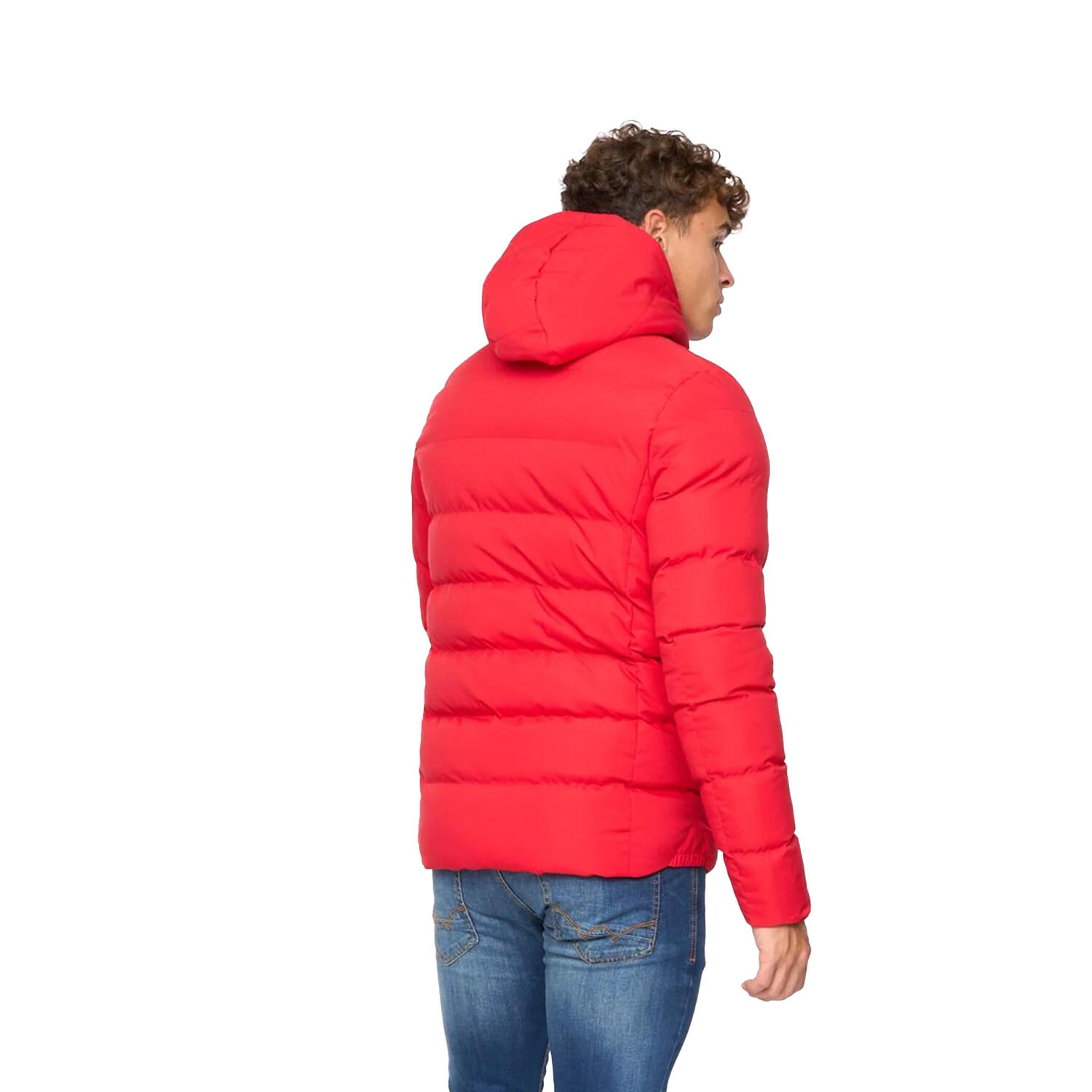 Mens Kampleys Embossed Padded Jacket (Red) CROSSHATCH | Decathlon