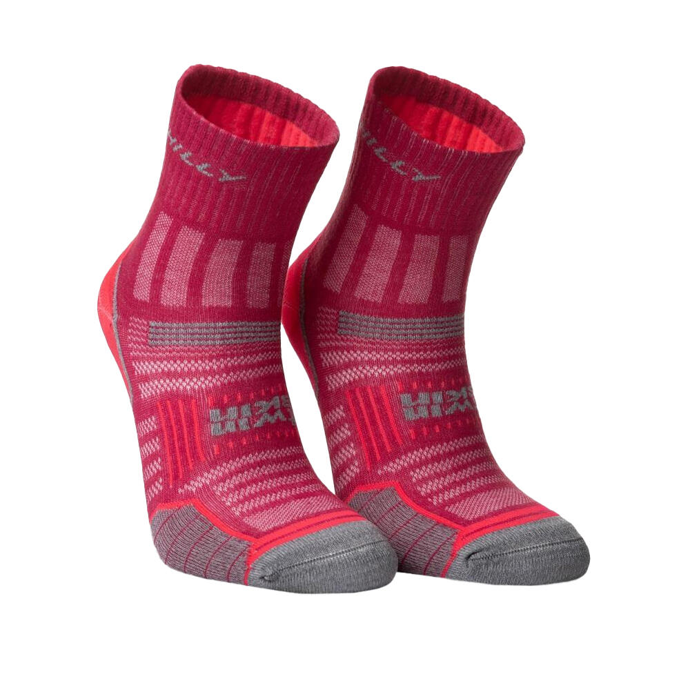 Mens Double Layered Ankle Socks (Magenta) HILLY | Decathlon