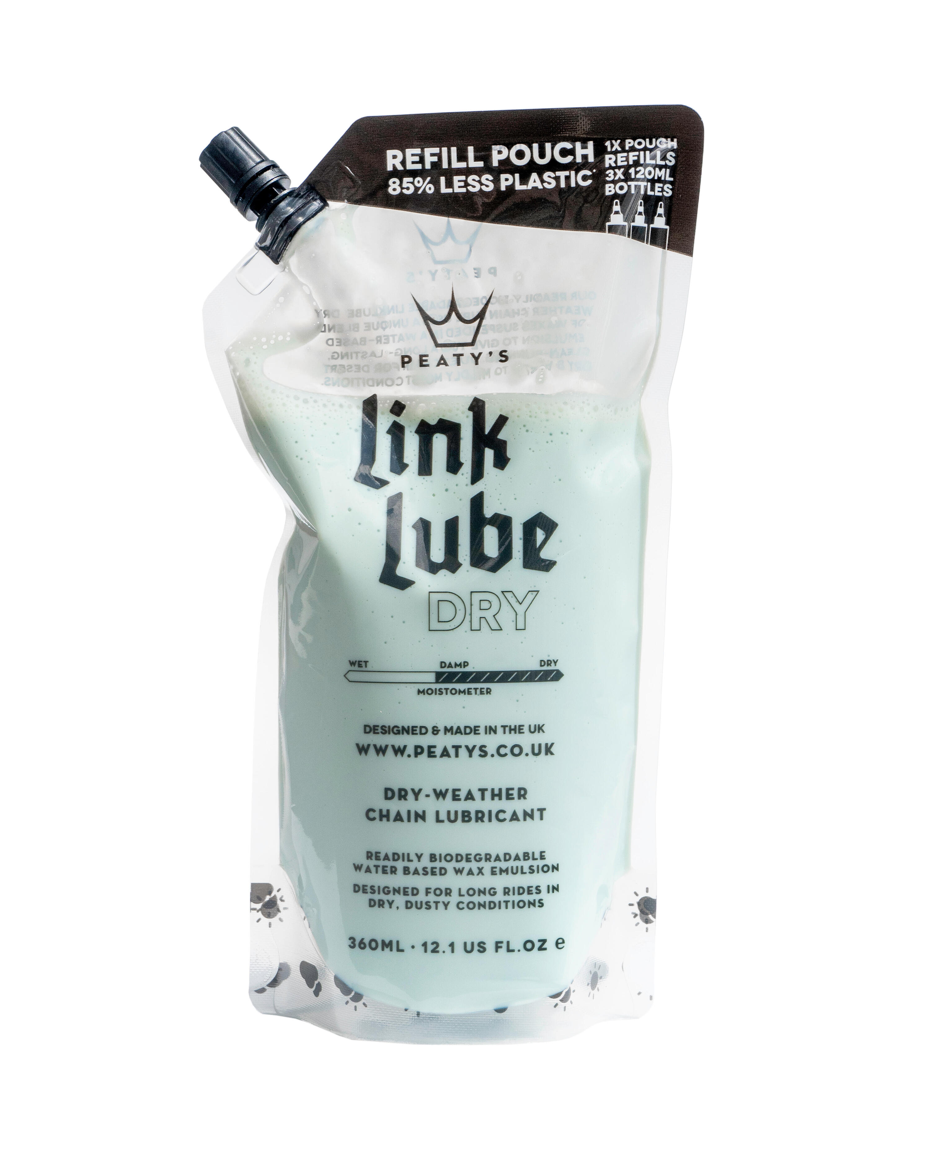 Peaty's LinkLube Dry – Wax-Based Bike Chain Lube - 360ml Refill Pouch ...