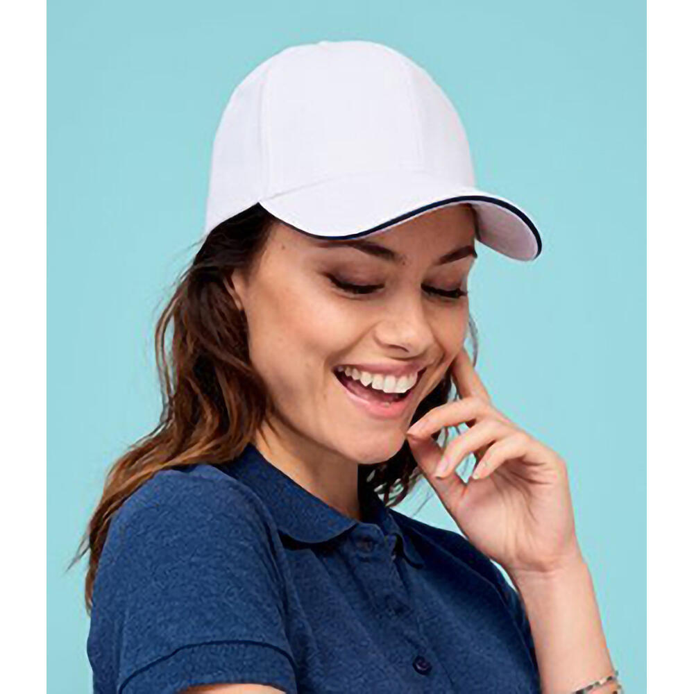 Unisex Buffalo 6 Panel Baseball Cap (White/Navy) | Decathlon