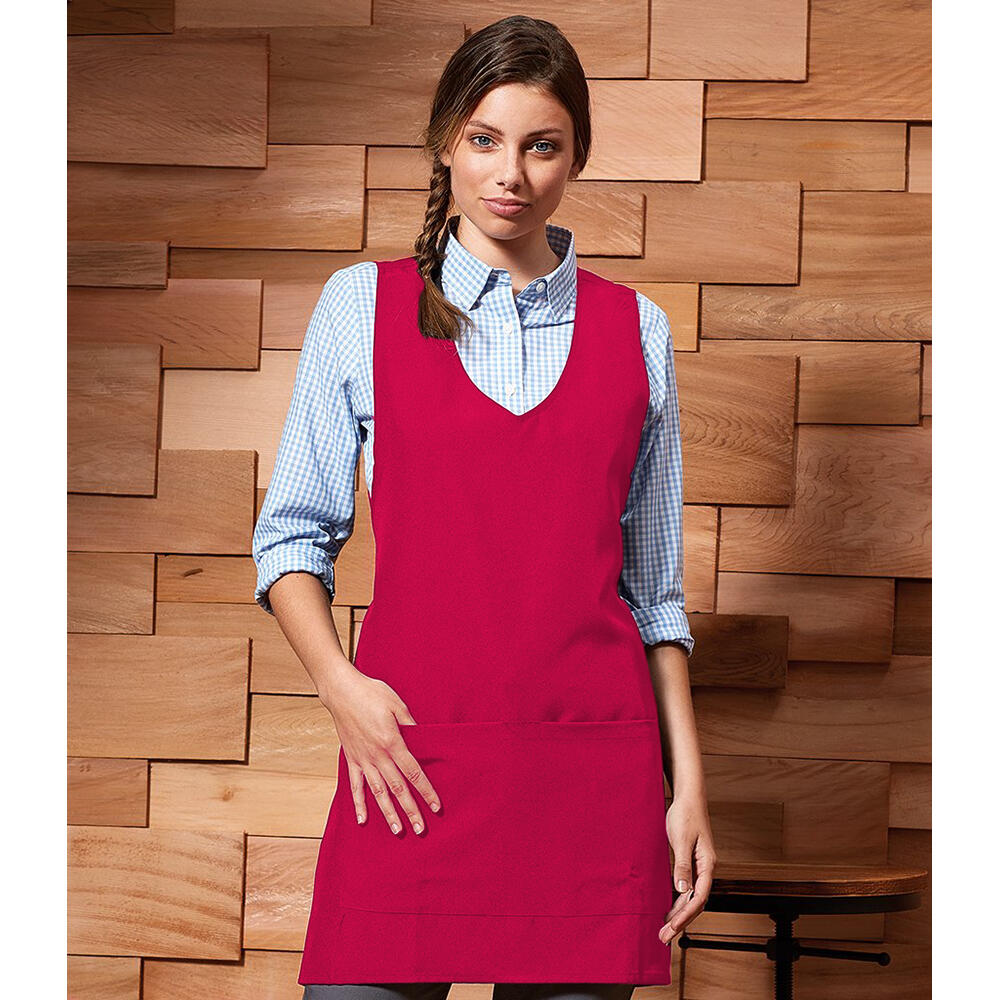 Womens/Ladies Wrap Around Sleeveless Tunic Apron (Hot Pink) PREMIER ...