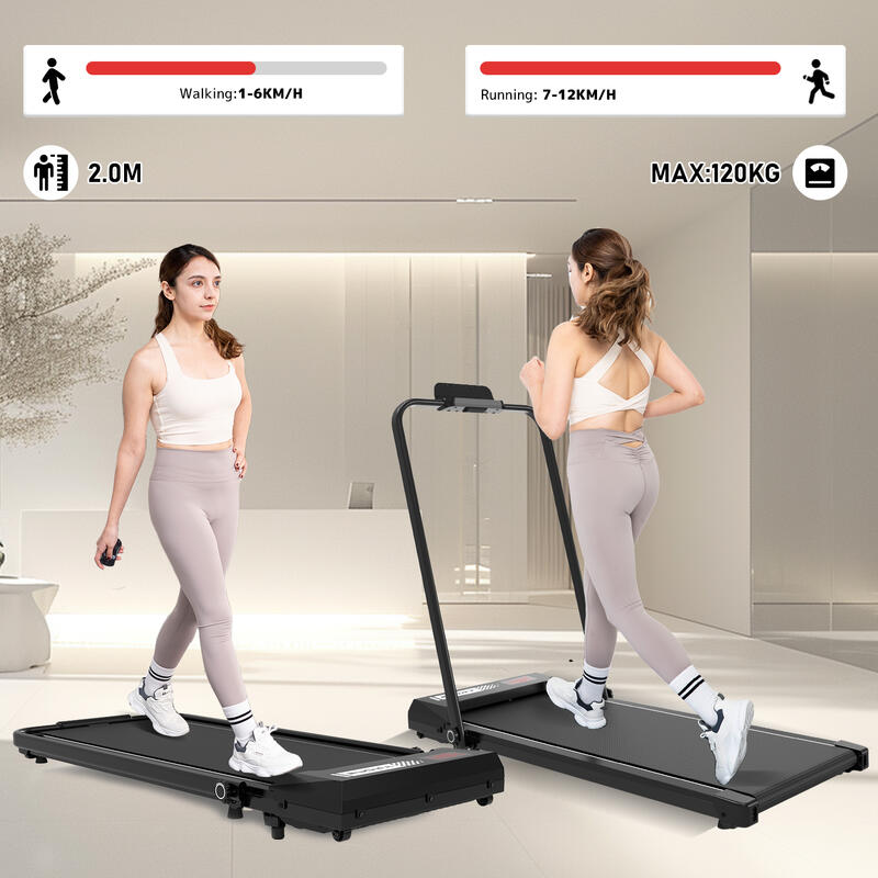 CITYSPORTS - Bandă de alergare pliabilă 1400W,CITYSPORTS ZX8, Viteză 1-12km/h,Telecomandă. Ne ...