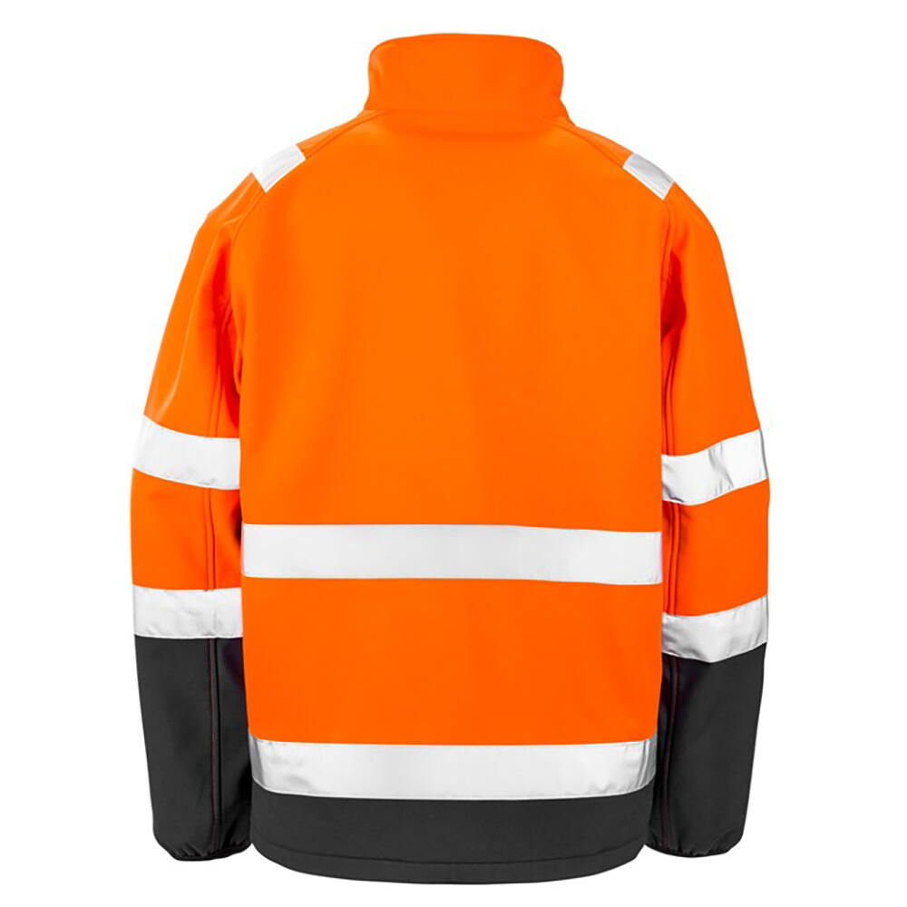 Safeguard Mens Printable Safety Softshell Jacket (Fluorescent Orange/Black) RESULT | Decathlon