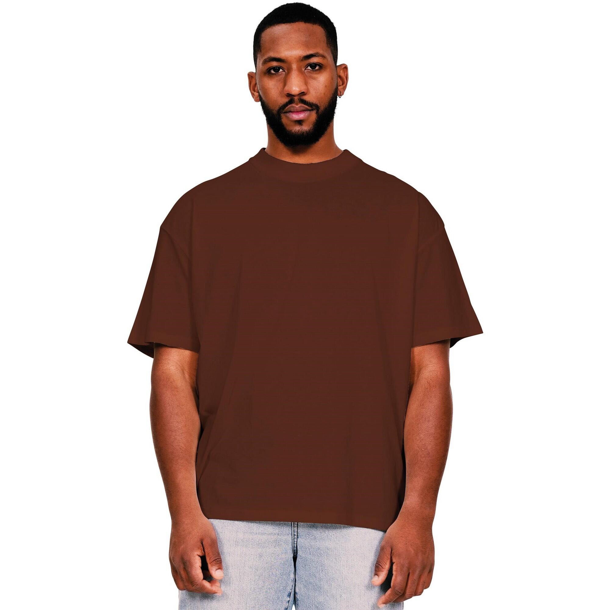 Mens Ringspun Cotton Extended Neckline TShirt (Chocolate) CASUAL ...