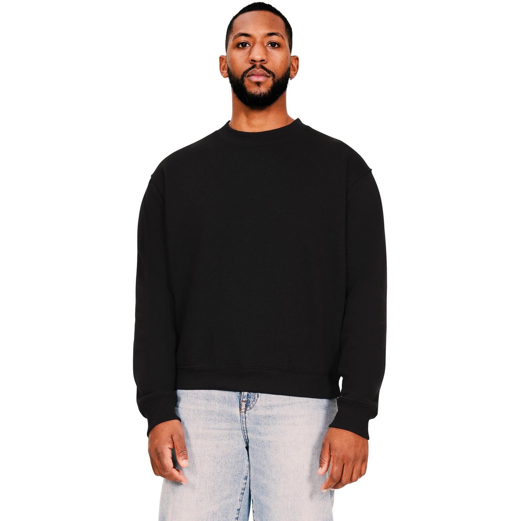 Mens Ringspun Cotton Extended Neckline Oversized Sweatshirt (Black ...