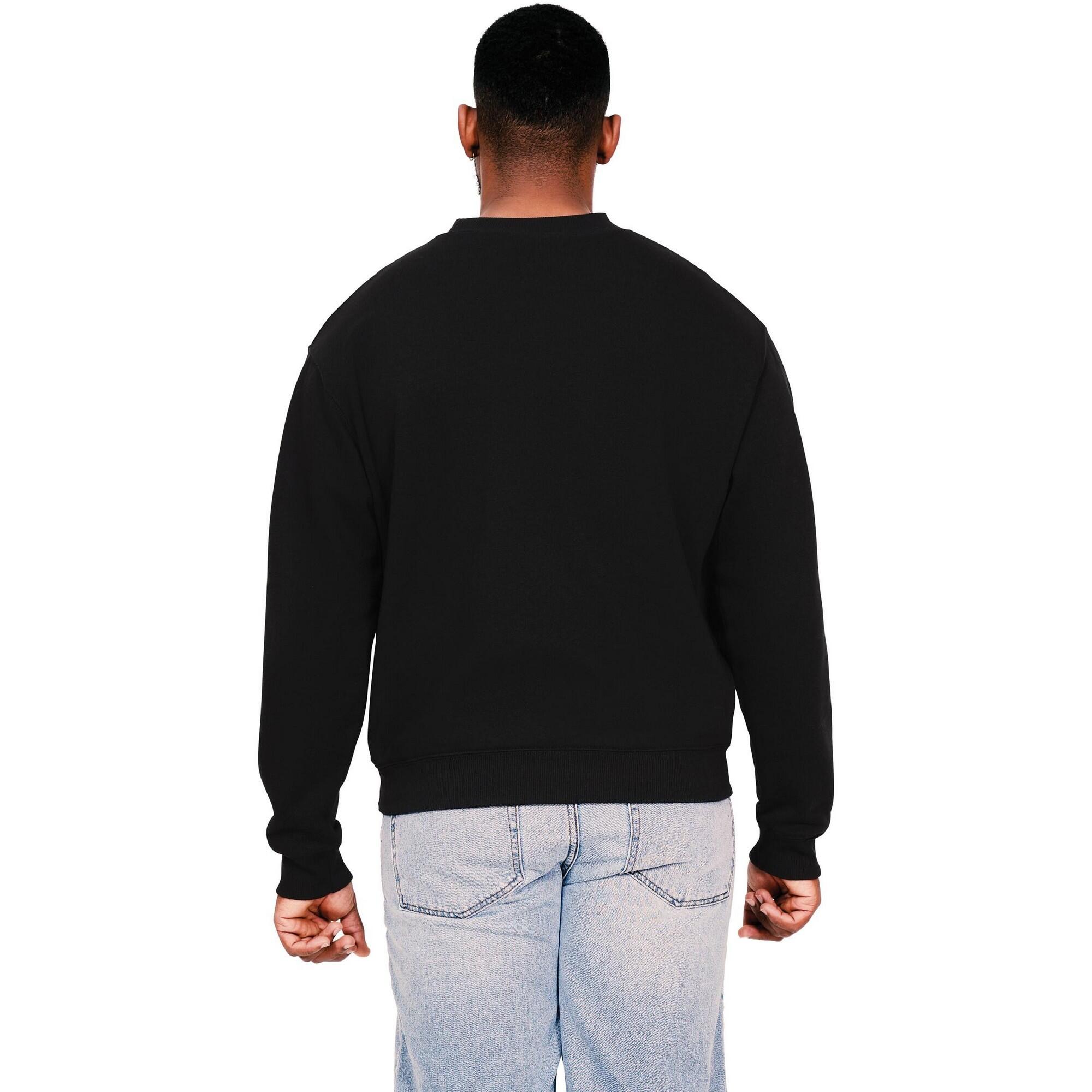 Mens Ringspun Cotton Extended Neckline Oversized Sweatshirt (Black ...