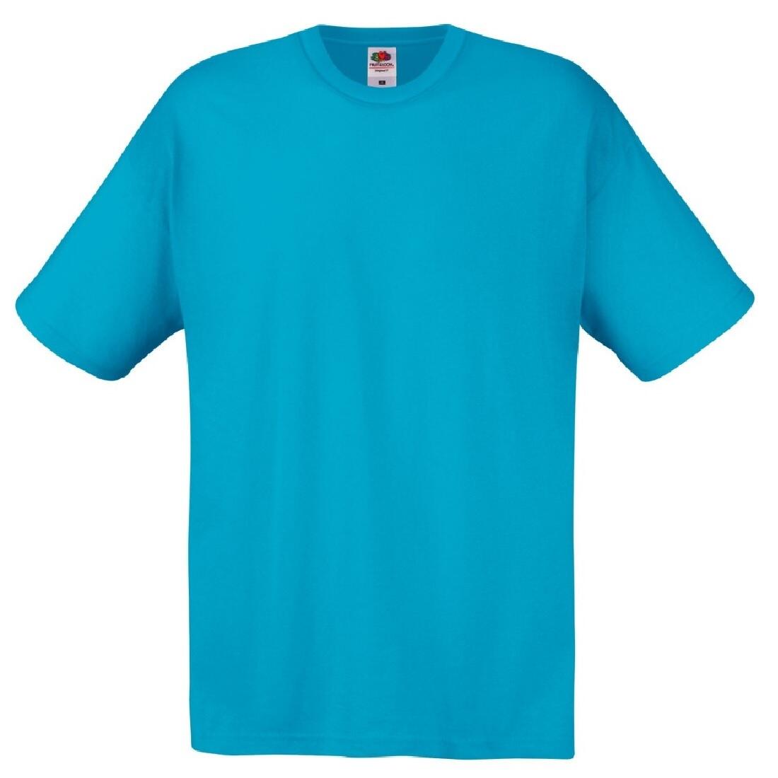 Mens Original TShirt (Azure Blue) FRUIT OF THE LOOM | Decathlon