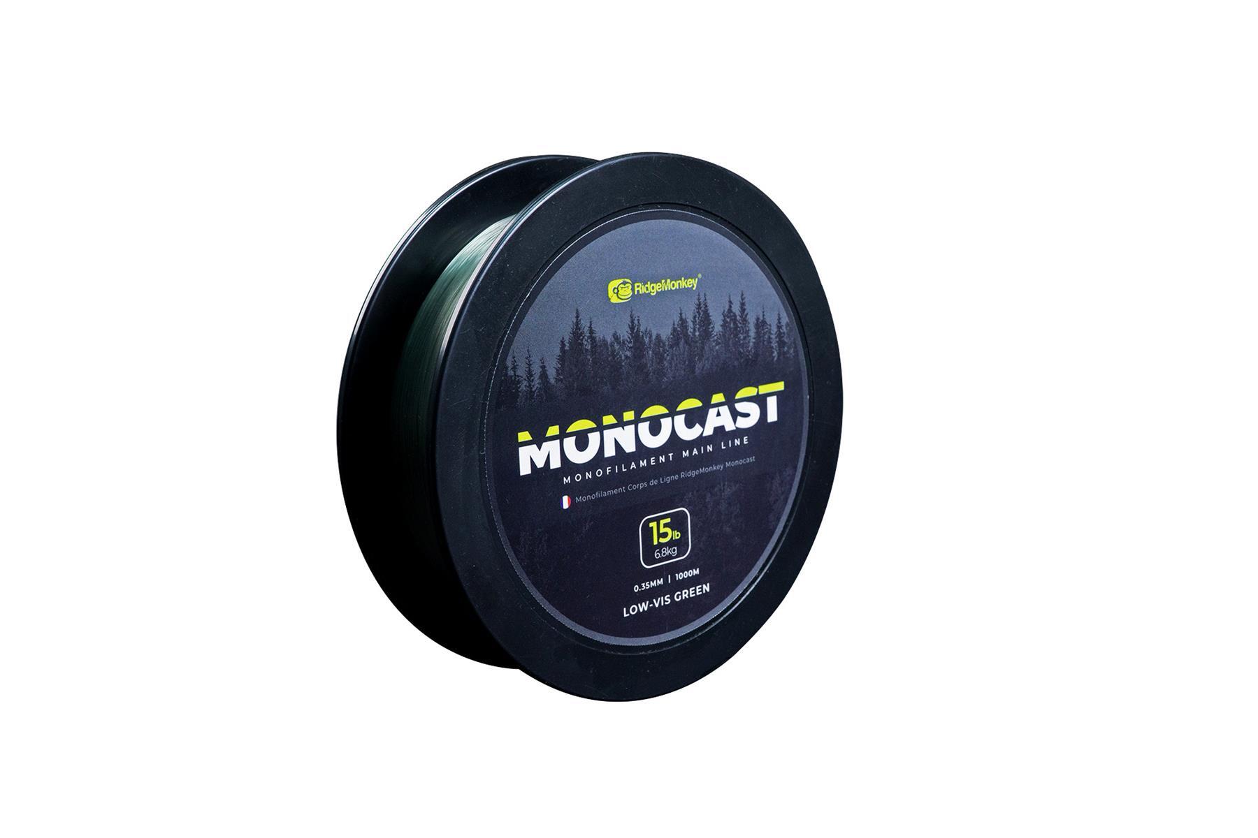RidgeMonkey MonoCast Monofilament Fishing Line 15lb Low-Visibility ...
