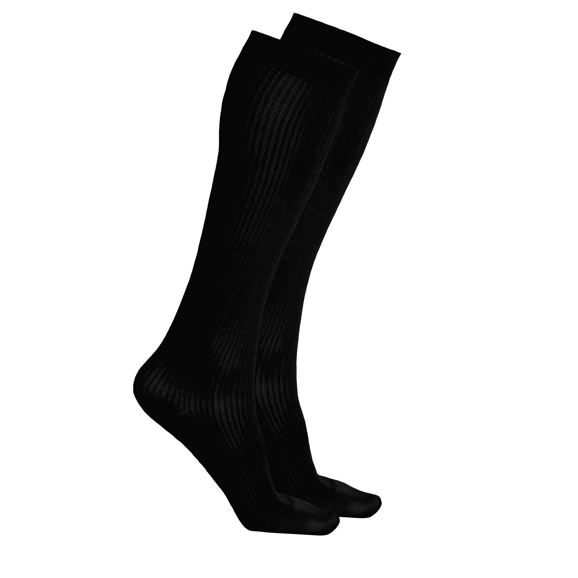 Womens/Ladies Health Compression Sock (1 Pair) (Black) SILKY | Decathlon