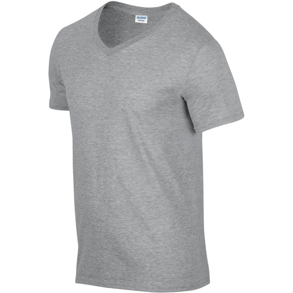Mens Soft Style VNeck Short Sleeve TShirt (Sport Grey (RS)) GILDAN ...
