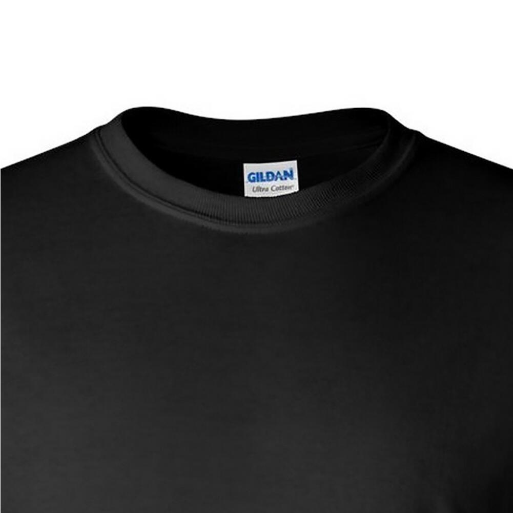 Mens Plain Crew Neck Ultra Cotton Long Sleeve TShirt (Black) GILDAN ...