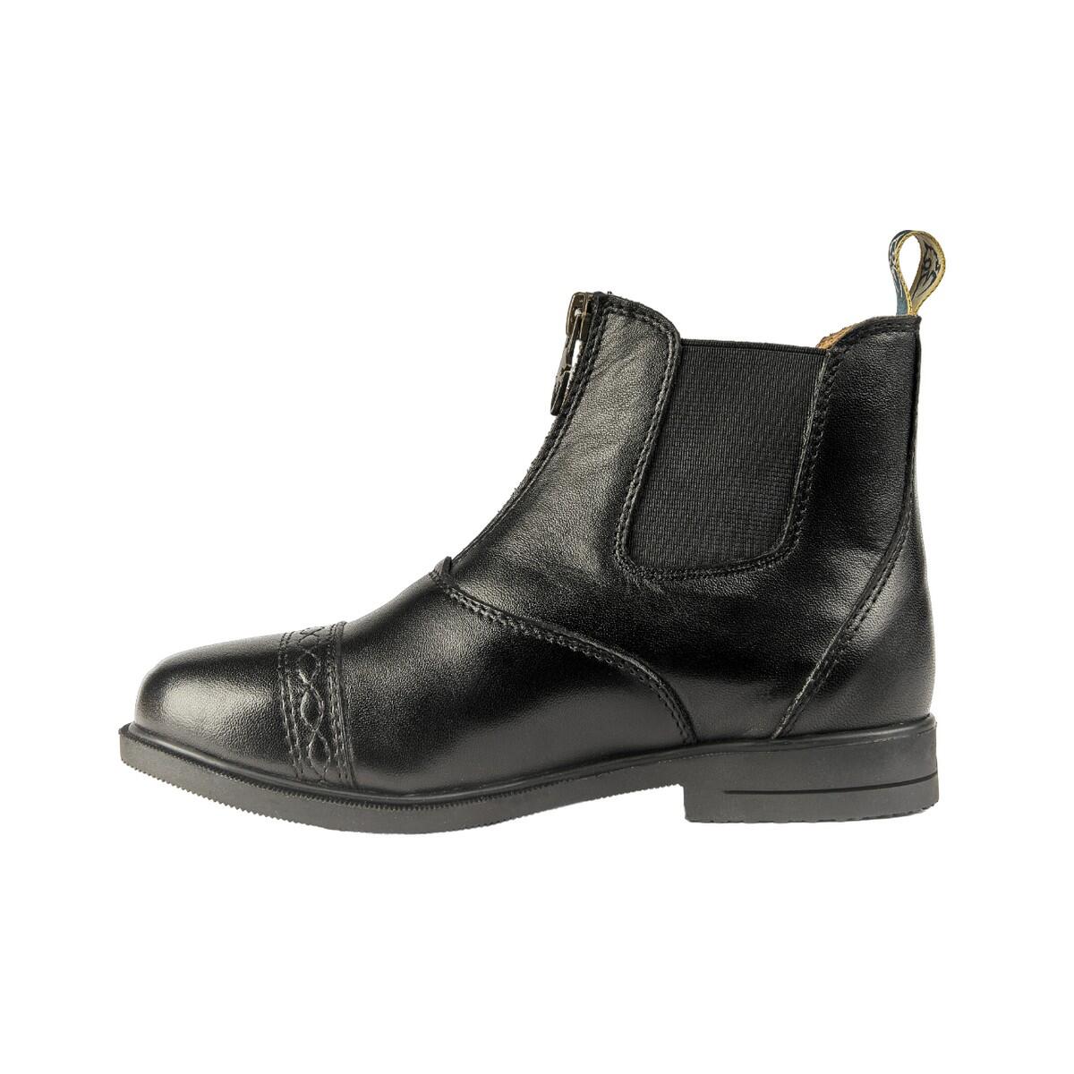 Childrens/Kids Materia Grain Leather Paddock Boots (Black) MORETTA ...