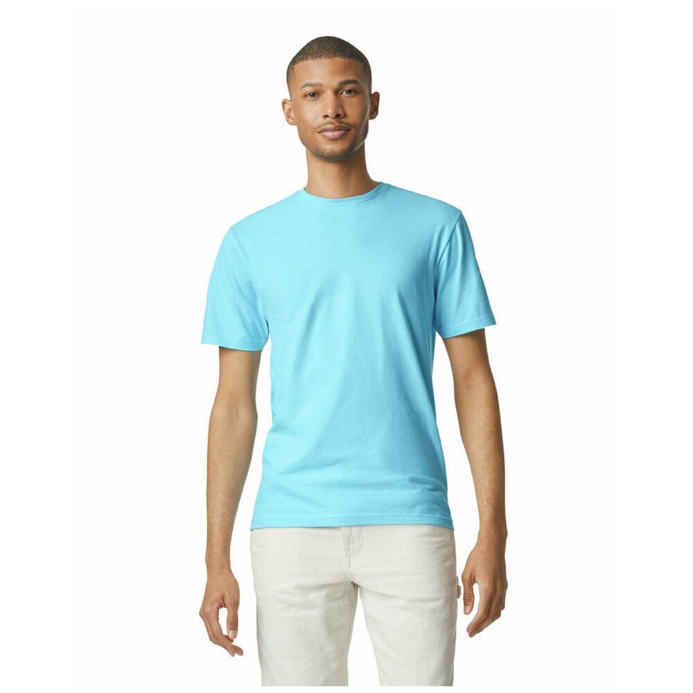 Mens Soft Style Ringspun T Shirt (Sky Blue) GILDAN | Decathlon