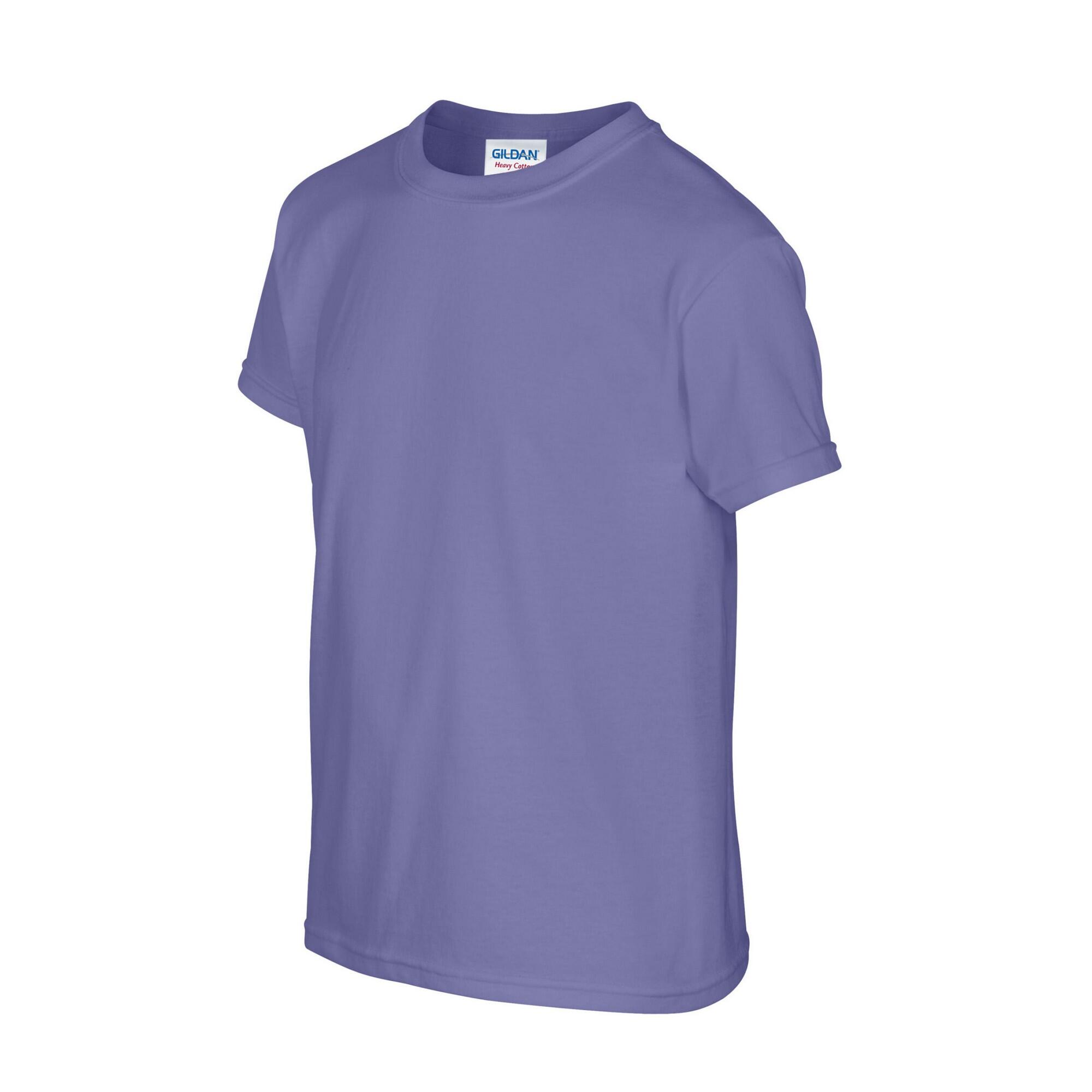 Childrens/Kids Plain Cotton Heavy TShirt (Violet) | Decathlon