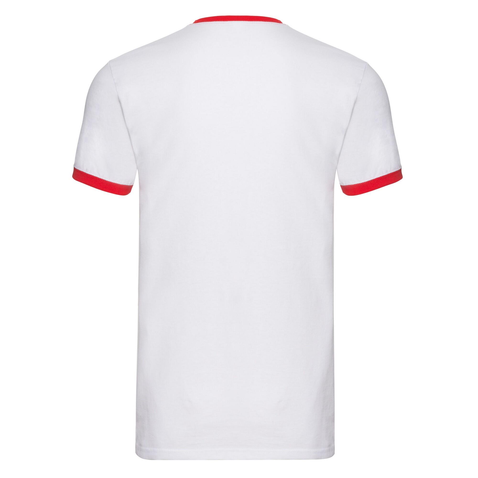 Mens Ringer TShirt (White/Red) | Decathlon