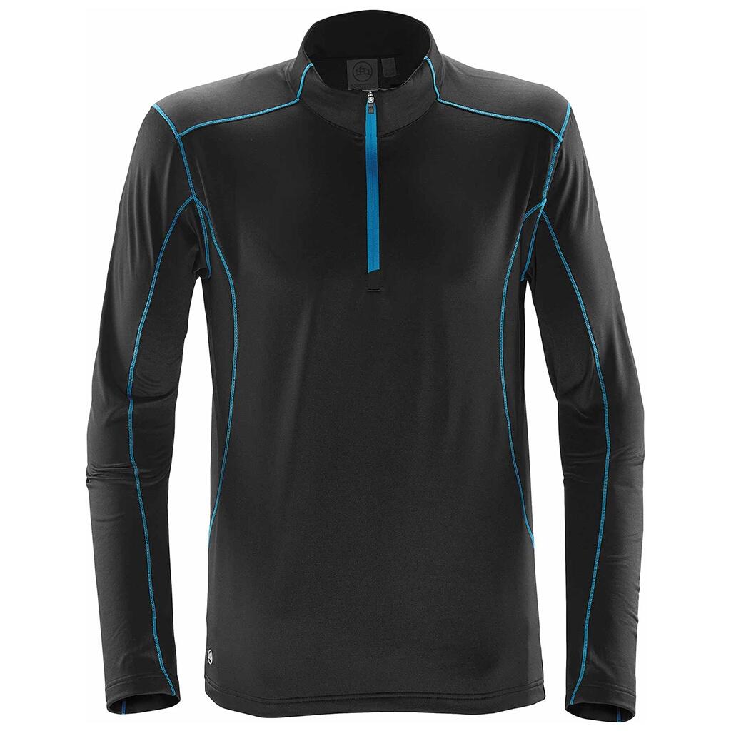 Mens Pulse Zip Neck Fleece Top (Black/Electric Blue) STORMTECH | Decathlon