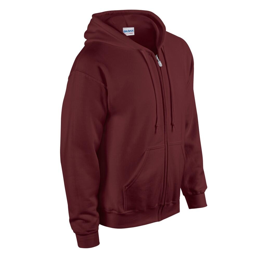 Mens Heavy Blend Full Zip Hoodie (Maroon) | Decathlon