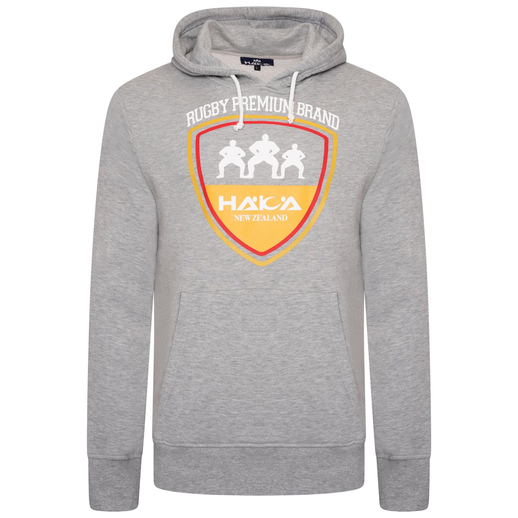 Haka New Zealand Hoodie Men's Rugby Heritage Shield Grey Top - New NO ...