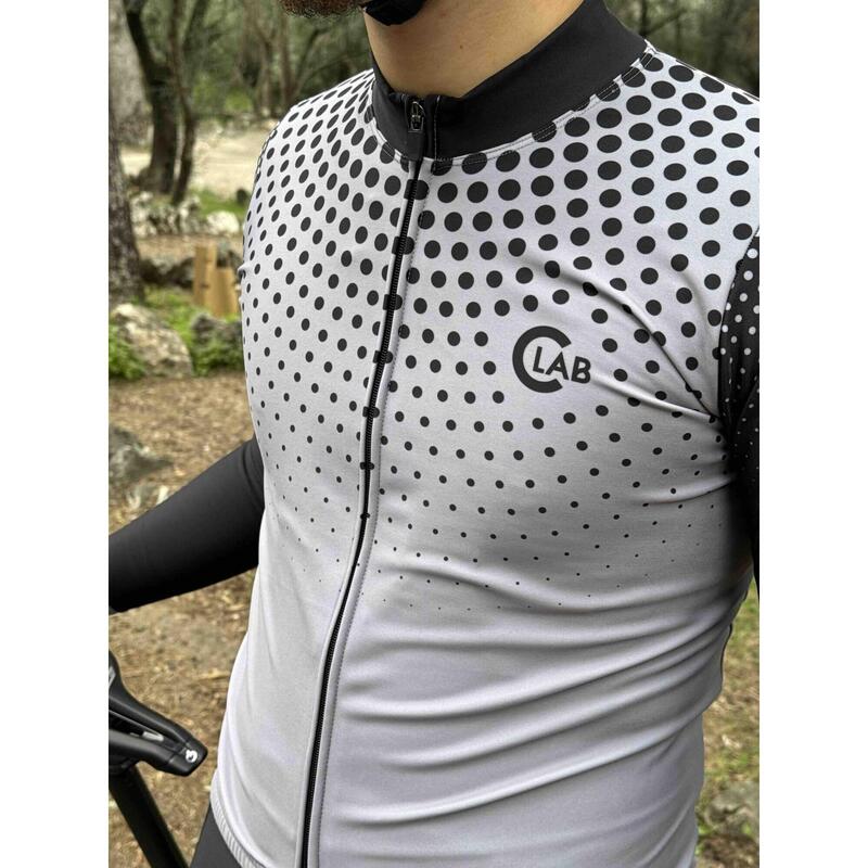 Maillot de Cyclisme Manches Longues ORDINO Dot Rouge/Noir C-LAB | Decathlon