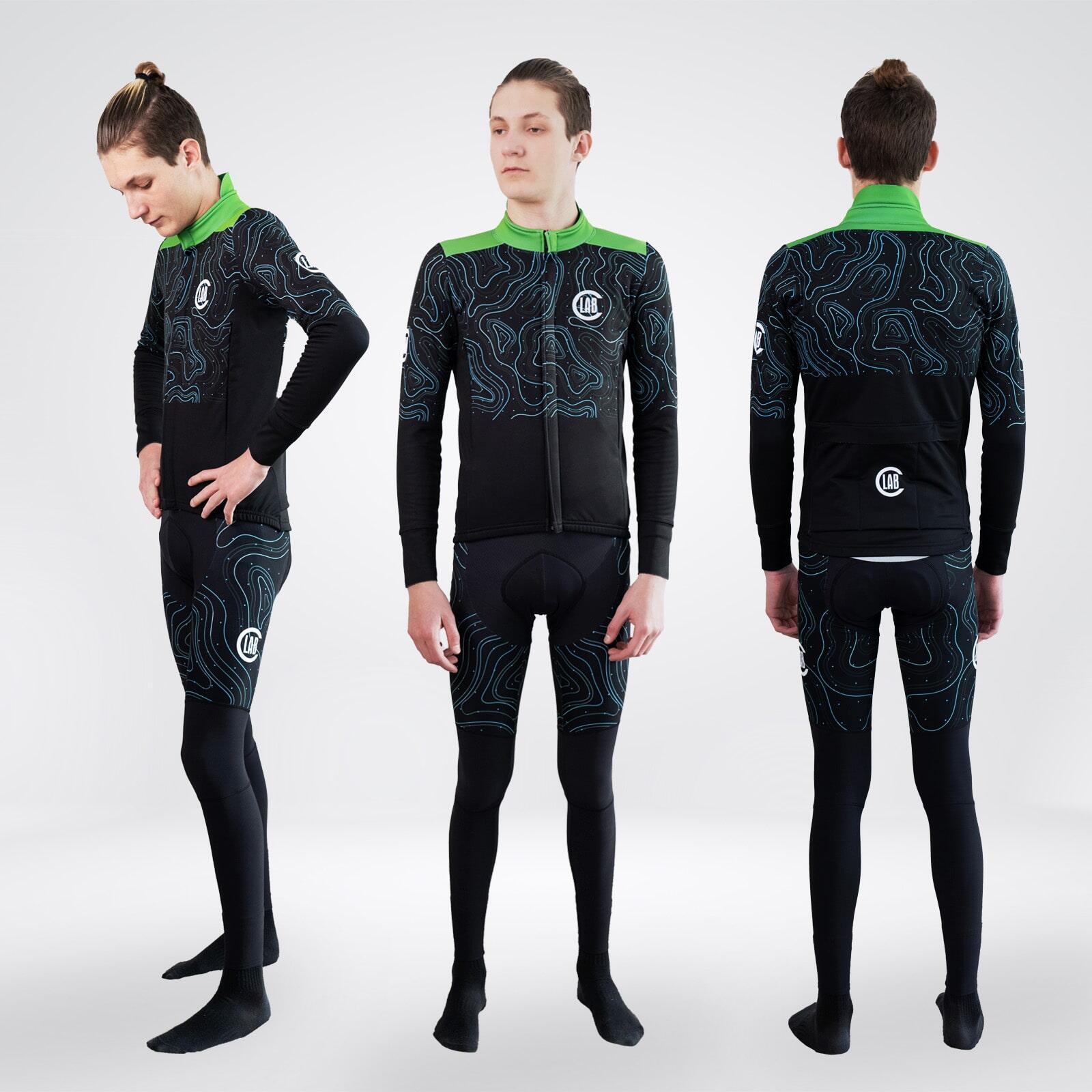 PIRINEUS Map Winter Cycling Jacket - Black/Green C LAB | Decathlon