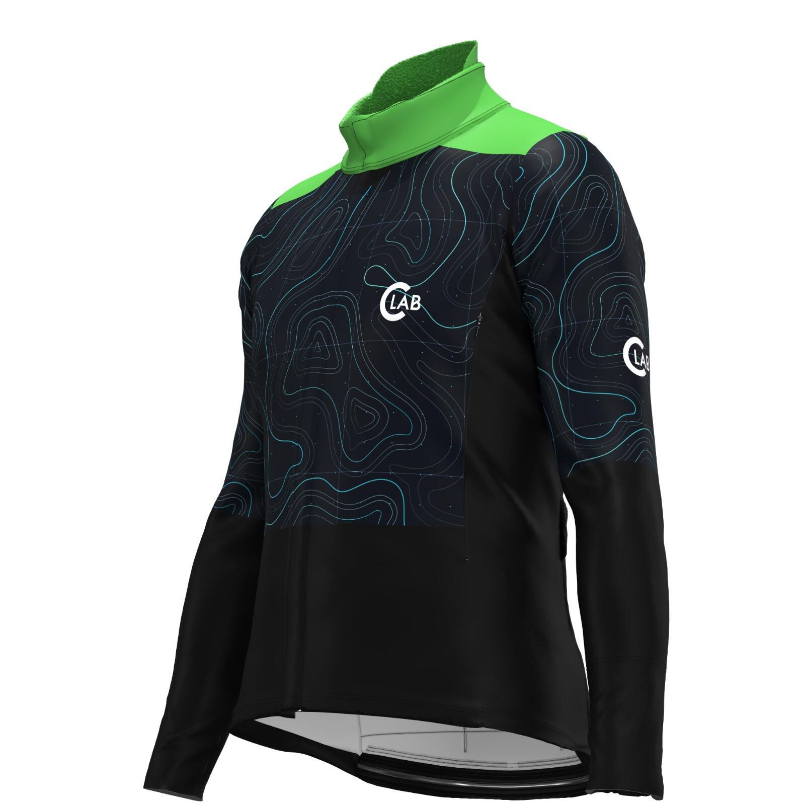 PIRINEUS Map Winter Cycling Jacket - Black/Green C LAB | Decathlon