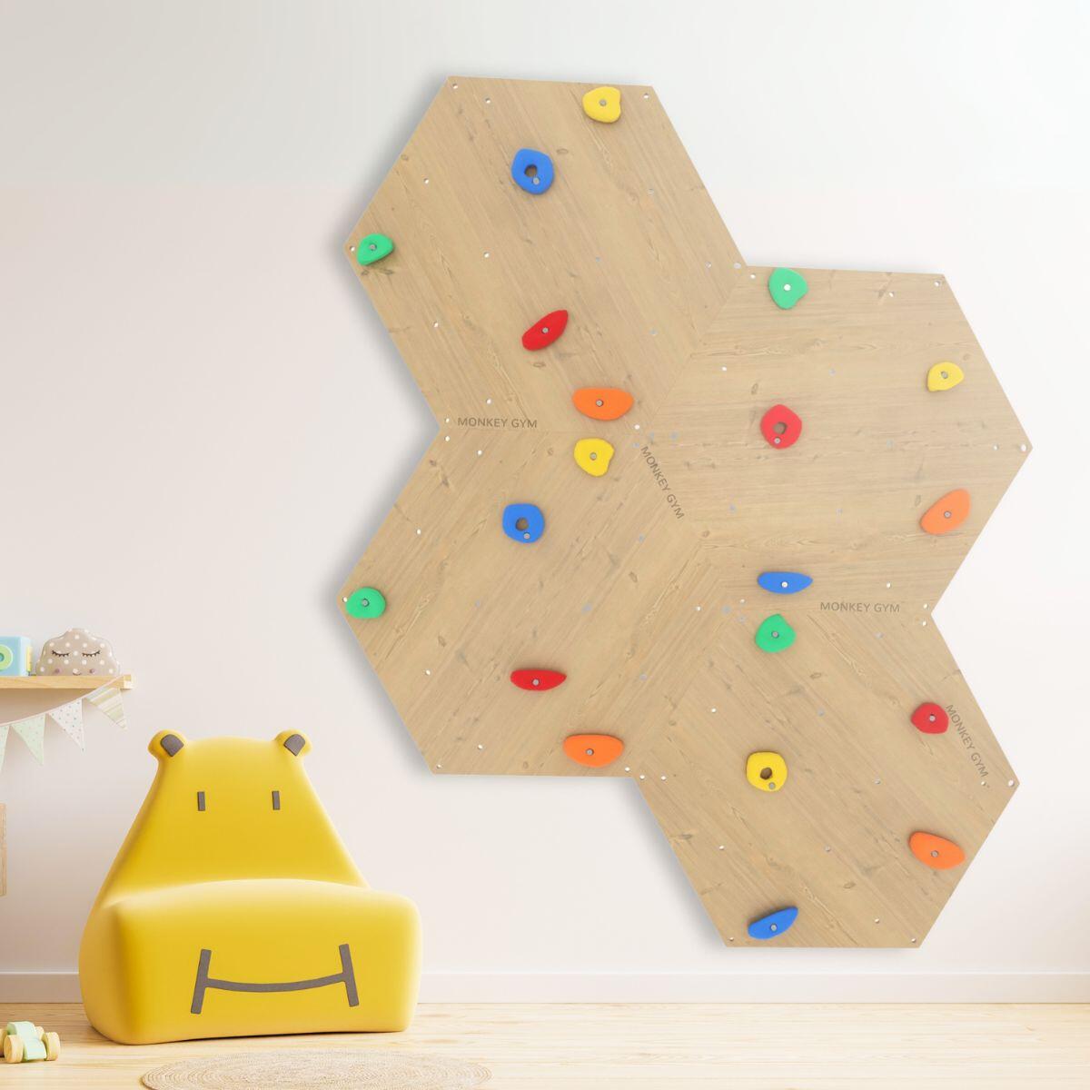 Kletterwand Würfel 1 Holz - Farbige Griffe | Decathlon